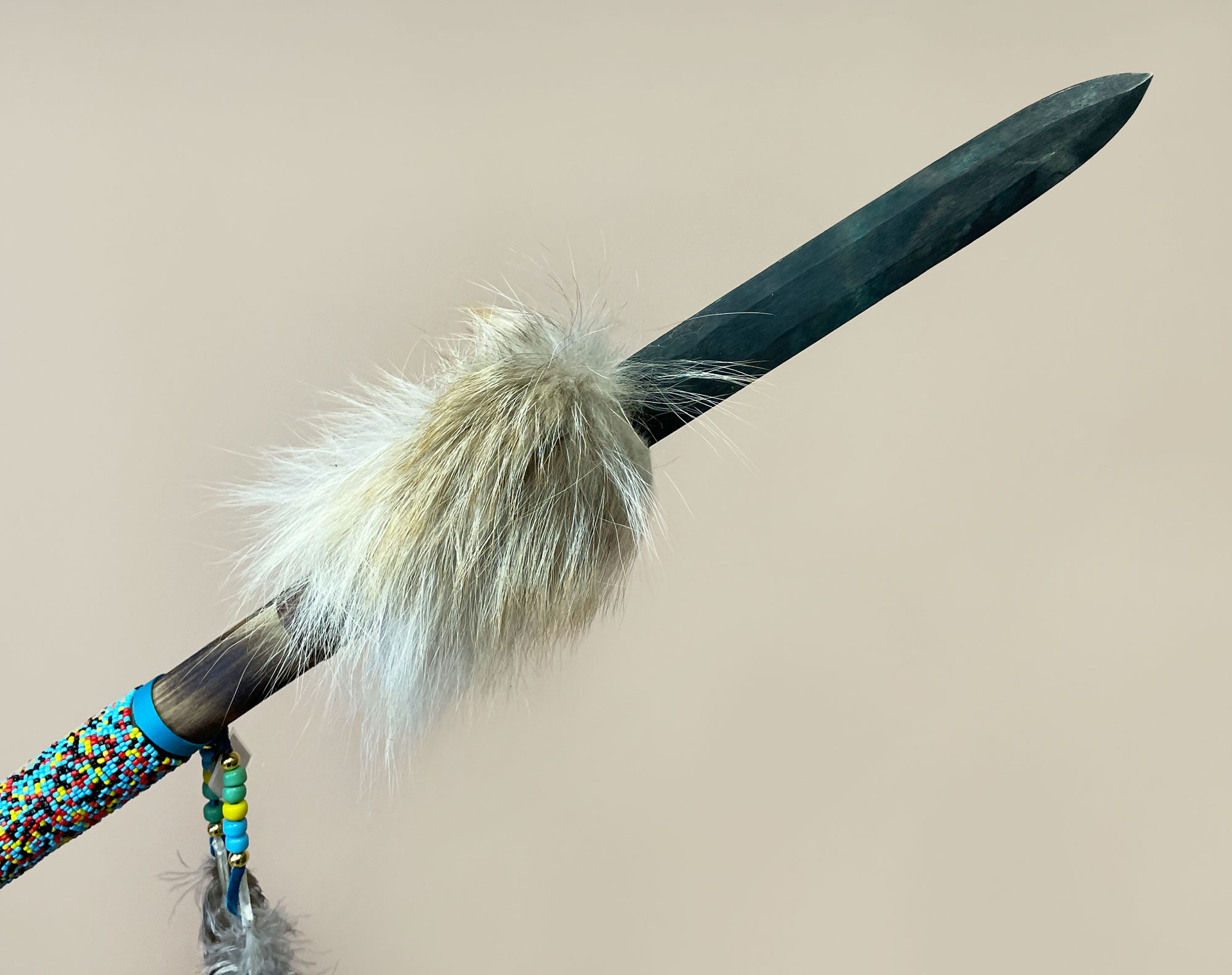 Native American Beaded Lance 56" -Creek (L2) - Mission Del Rey ...