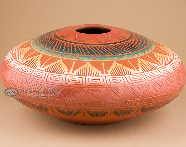 Native American Navajo Vase 4.75" -Etched (ac) - Mission Del Rey ...