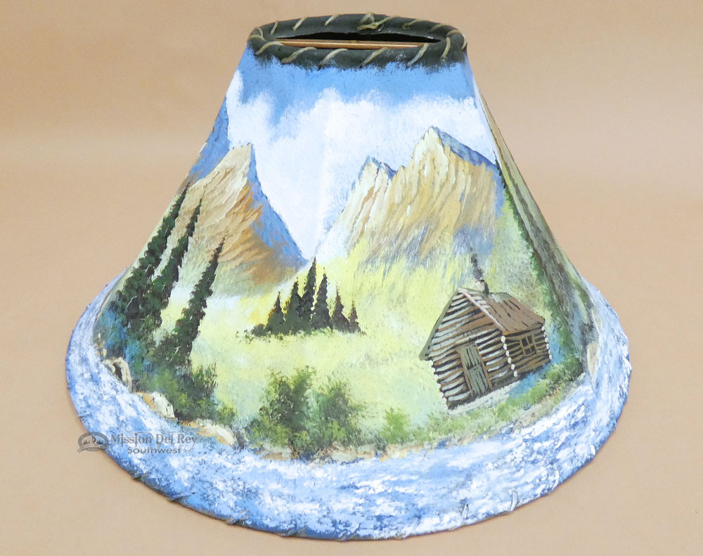 Painted Leather Lamp Shade - 16" Cabin (PL16) - Mission Del Rey ...