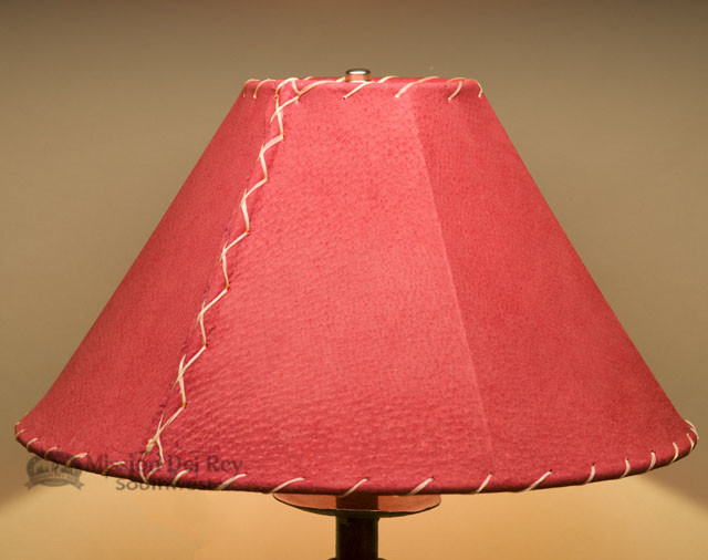 Western Leather Lamp Shade - 16" Red Pig Skin - Mission Del Rey ...
