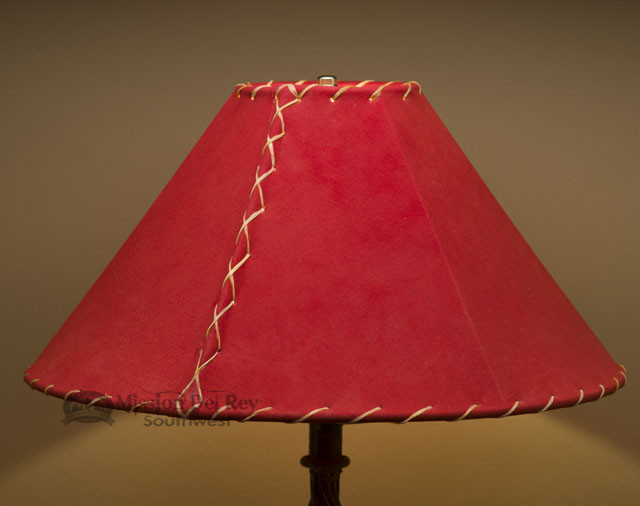 Western Leather Lamp Shade - 18" Red Pig Skin - Mission Del Rey ...