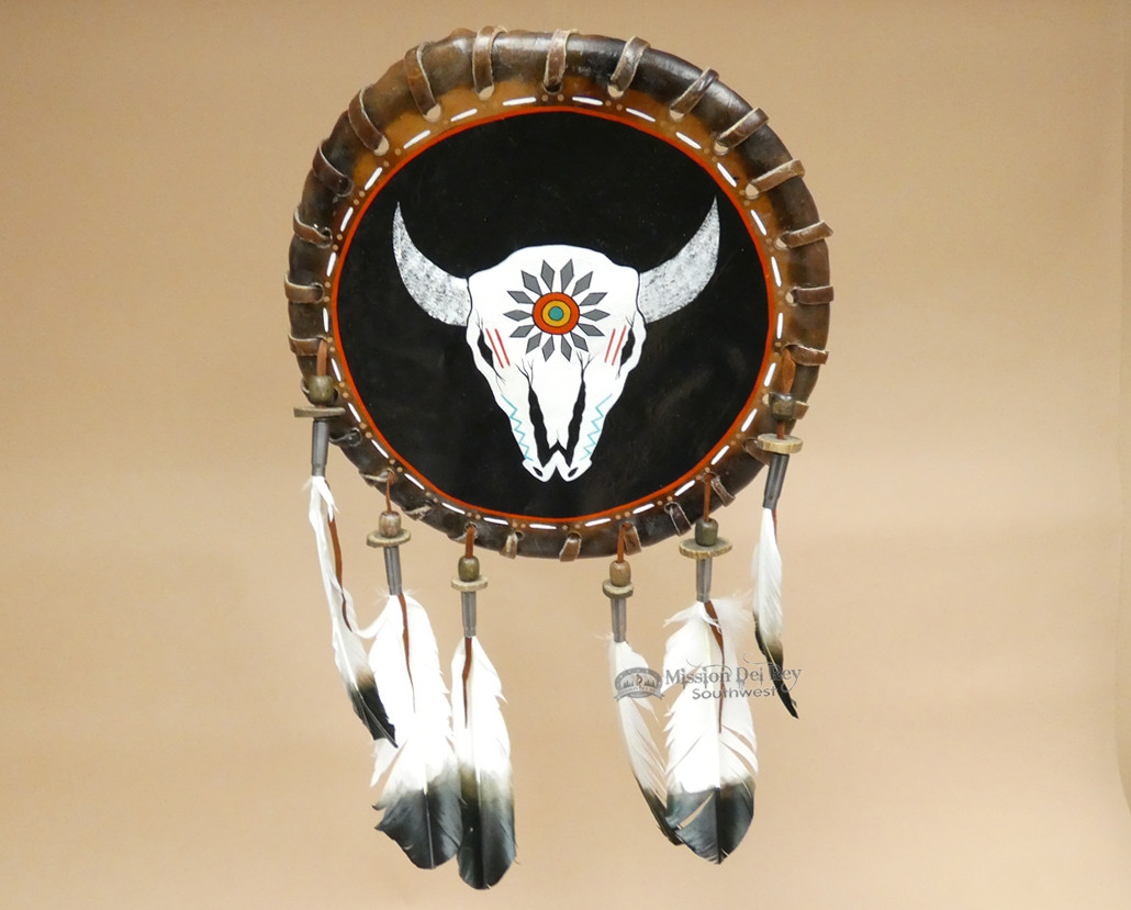 American Indian Navajo Rawhide Shield 14" -Skull (26) - Mission Del Rey ...