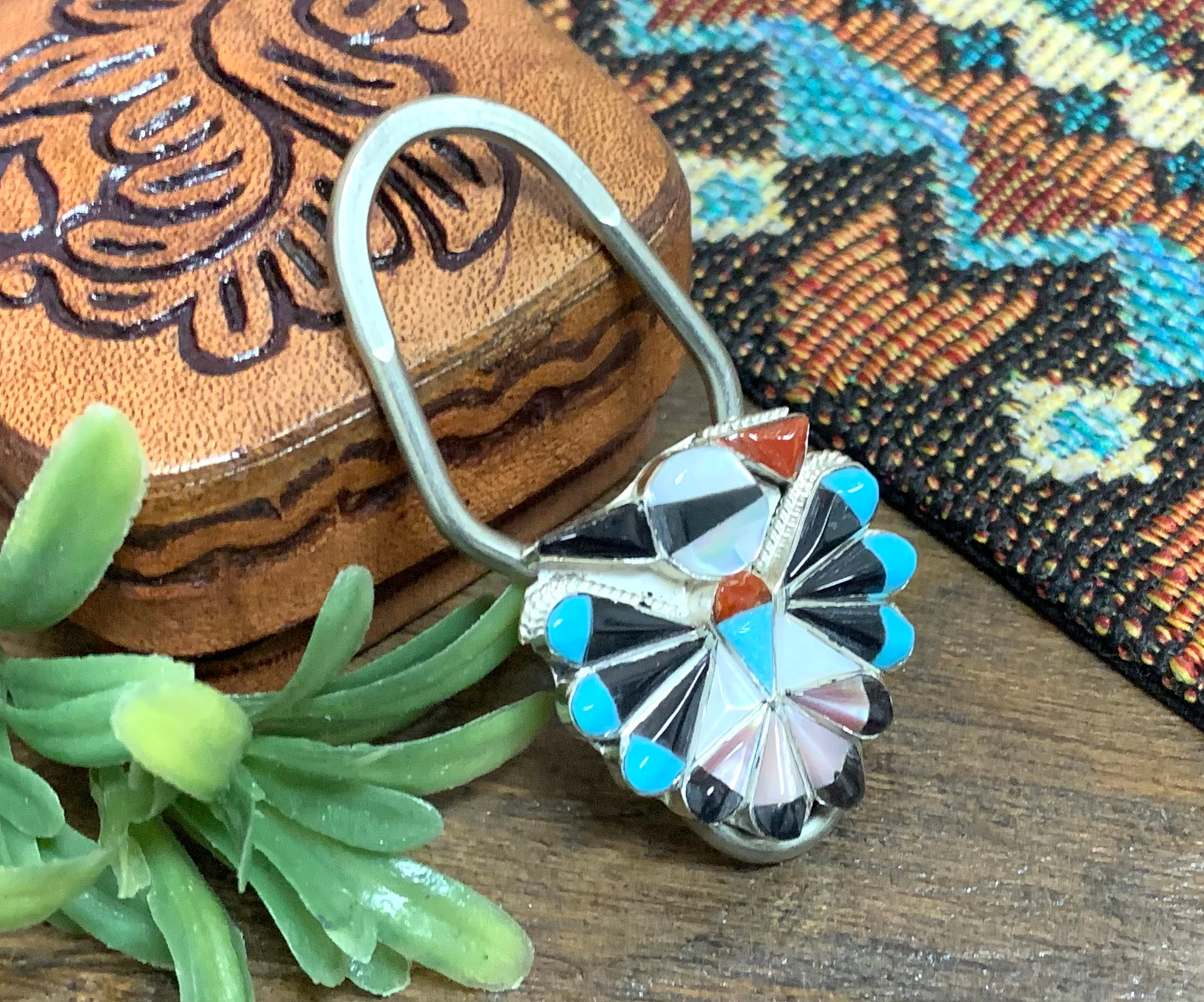 Native American Zuni Indian Key Fob - Thunderbird (ij511) - Mission Del ...