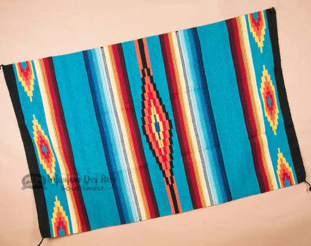 Southwestern Saltillo Rug 48x72 -Turquoise (a72hs4) - Mission Del Rey ...