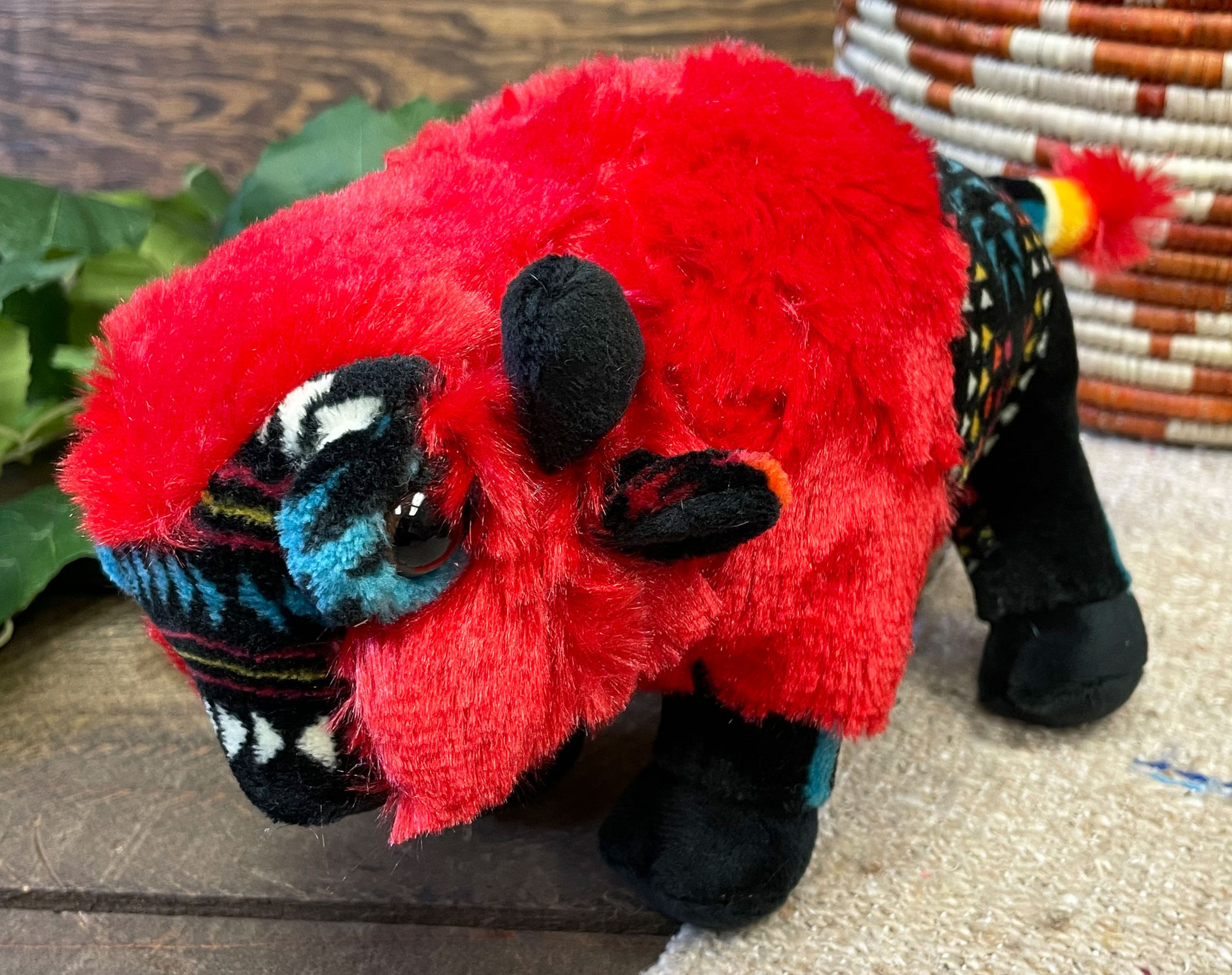 Western Stuffed Animal -Buffalo Red & Black (94bc126) - Mission Del Rey ...
