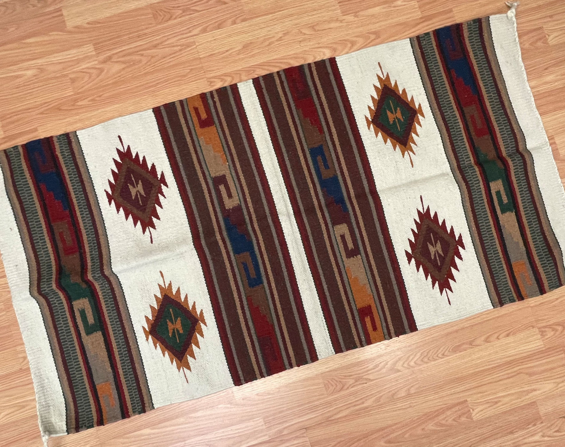 Handwoven Cabin Style Wool Rug 32"x64" (64128-2) - Mission Del Rey ...