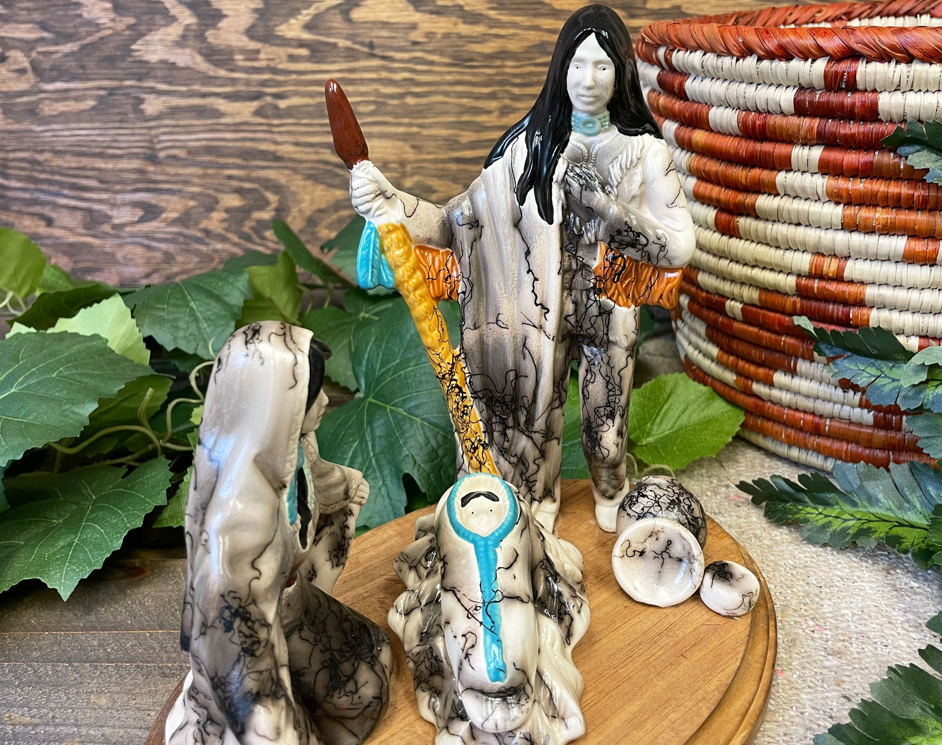 Navajo Indian Horsehair Nativity 9.5" (3bc599) - Mission Del Rey ...