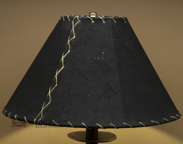 Western Leather Lamp Shade - 14" Black Pig Skin - Mission Del Rey ...