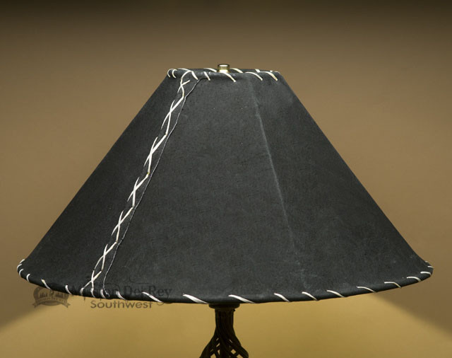 Western Leather Lampshade - 20" Black Pig Skin - Mission Del Rey ...