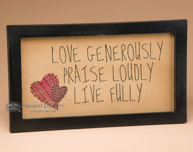 Inspirational Stitch Art -Love Generously (sa30) - Mission Del Rey ...