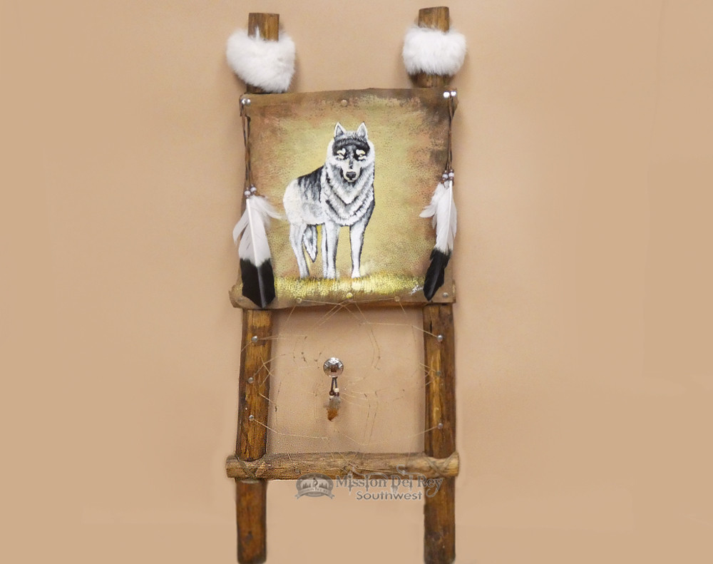 Western Hide Rack Dreamcatcher Log Ladder 36" -Wolf (ldc4) - Mission ...