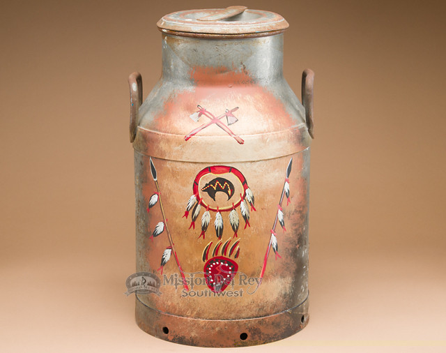 Rustic Milk Can for Southwest Decor 19" -Native Eagle (mc2) - Mission ...