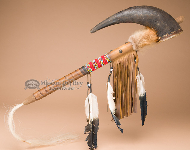 Native American Apache Buffalo Horn Rattle 24" (127) - Mission Del Rey ...