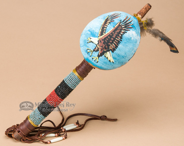 Native American Beaded Gourd Rattle