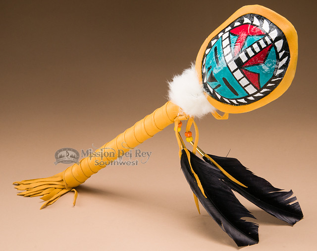 Native American Painted Turtle Shell Rattle 17" -Sun Face (180 ...