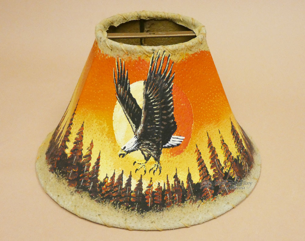 Southwest Painted Leather Lamp Shade 12" - Sunset Eagle (PL54 ...