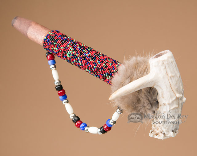 Native American Pipes - Painted Antler Pipe