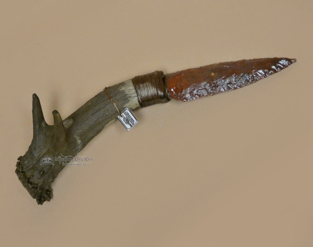 Native American Creek Stone Knife Antler Handle 12"(k56) - Mission Del ...