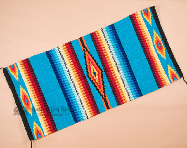 Southwestern Saltillo Rug 32x64 -Turquoise (a64hs4) - Mission Del Rey ...