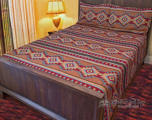 3pc. Southwest Tapestry Bed Spread Set -Luna Queen - Mission Del Rey ...