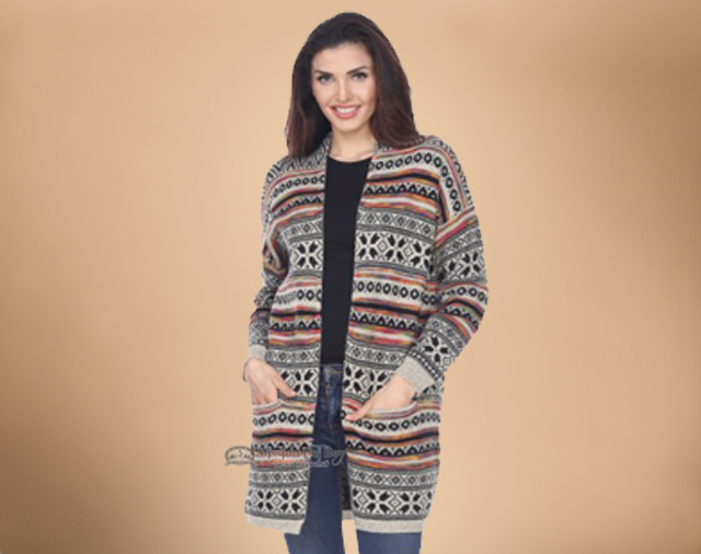 Southwestern Cream Color Cardigan - Extra Large (kf882-XL) - Mission ...