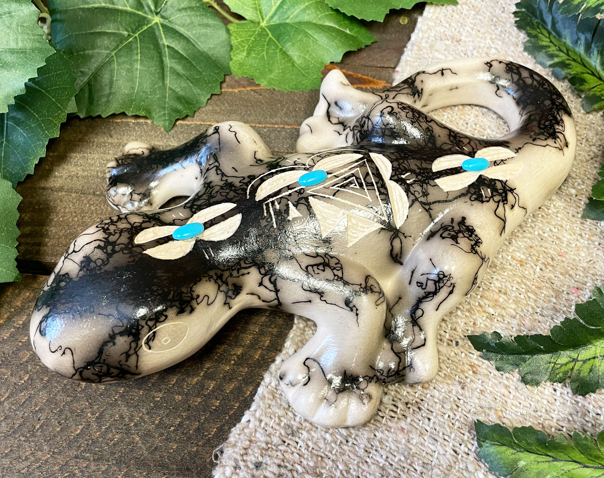 Navajo Horse Hair Pottery Lizard 10" (nap-736) - Mission Del Rey ...