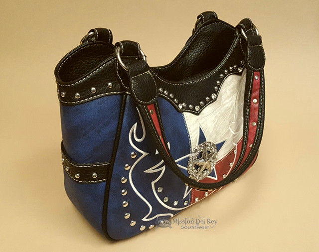 Western Faux Leather Concealed Cary Purse -Texas Star Concho - Mission ...