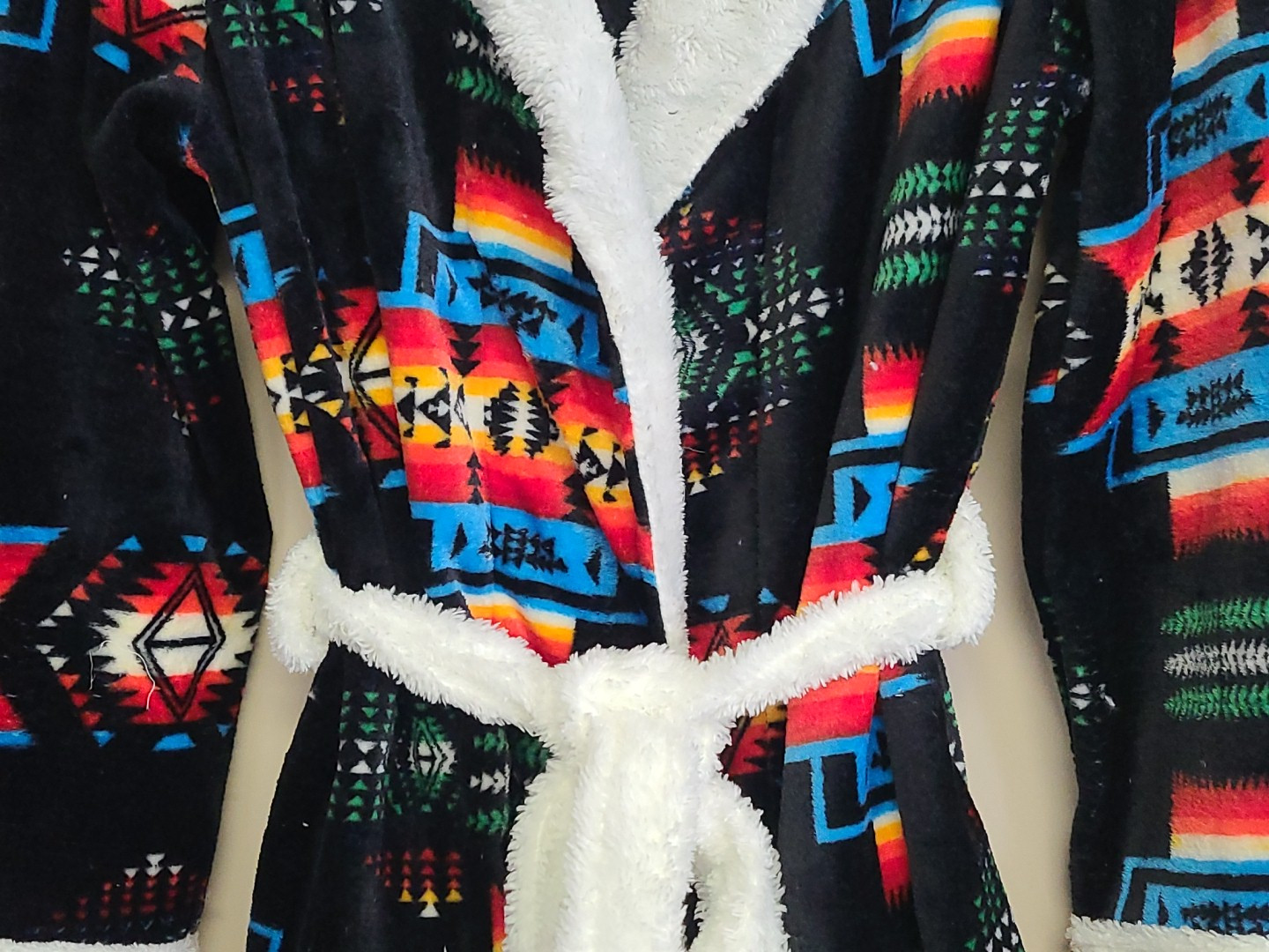 Luxury Spa Southwestern Robe - Black, XL - Mission Del Rey Southwest