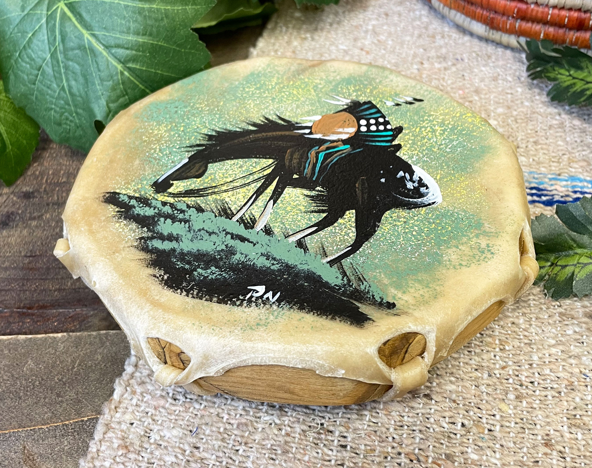Hand Painted Frame Drum 7" -End of Trail (3bc150) - Mission Del Rey ...