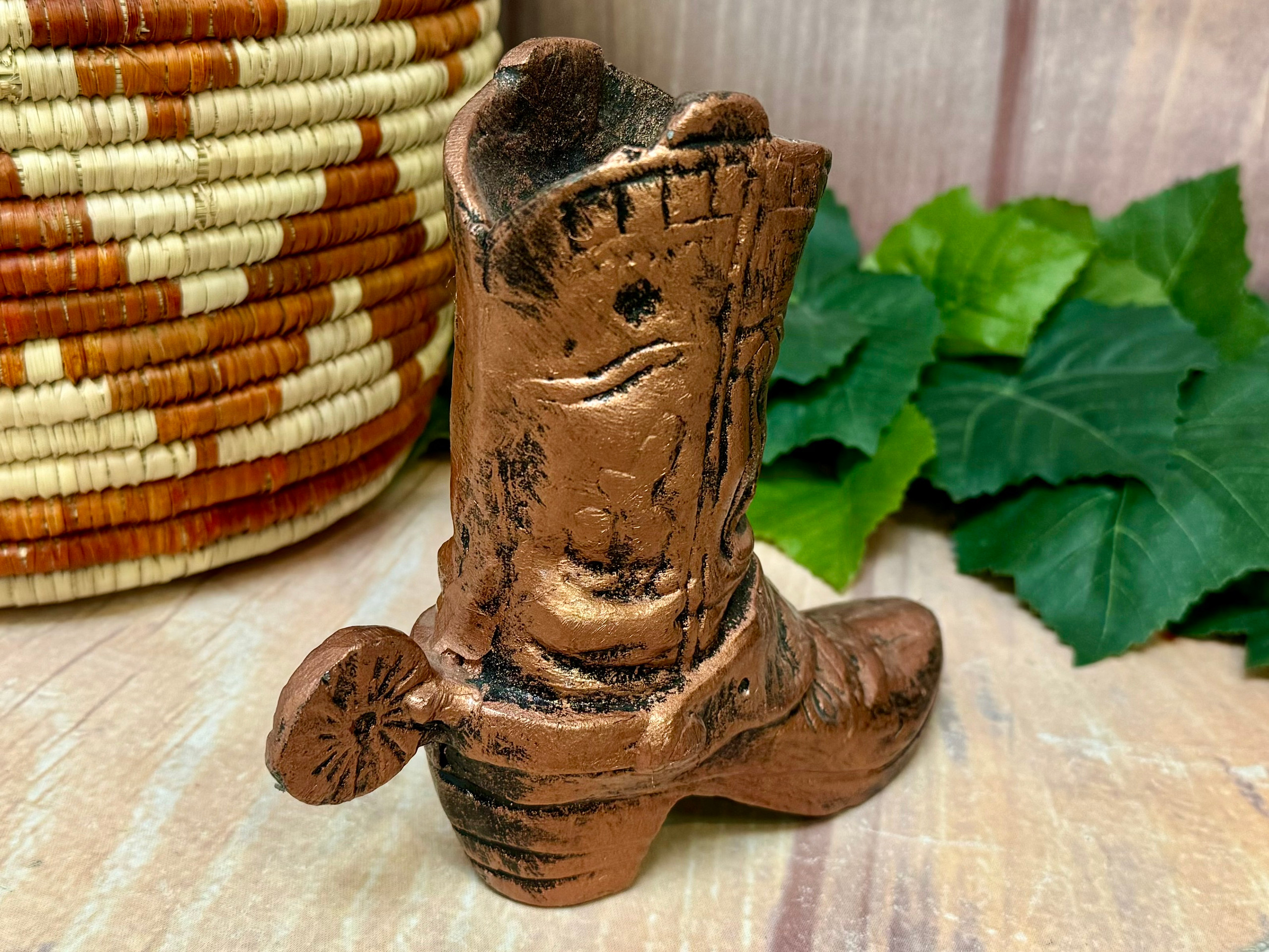 Metal Art 7" Copper Tone Cowboy Boot (53bc92) - Mission Del Rey ...