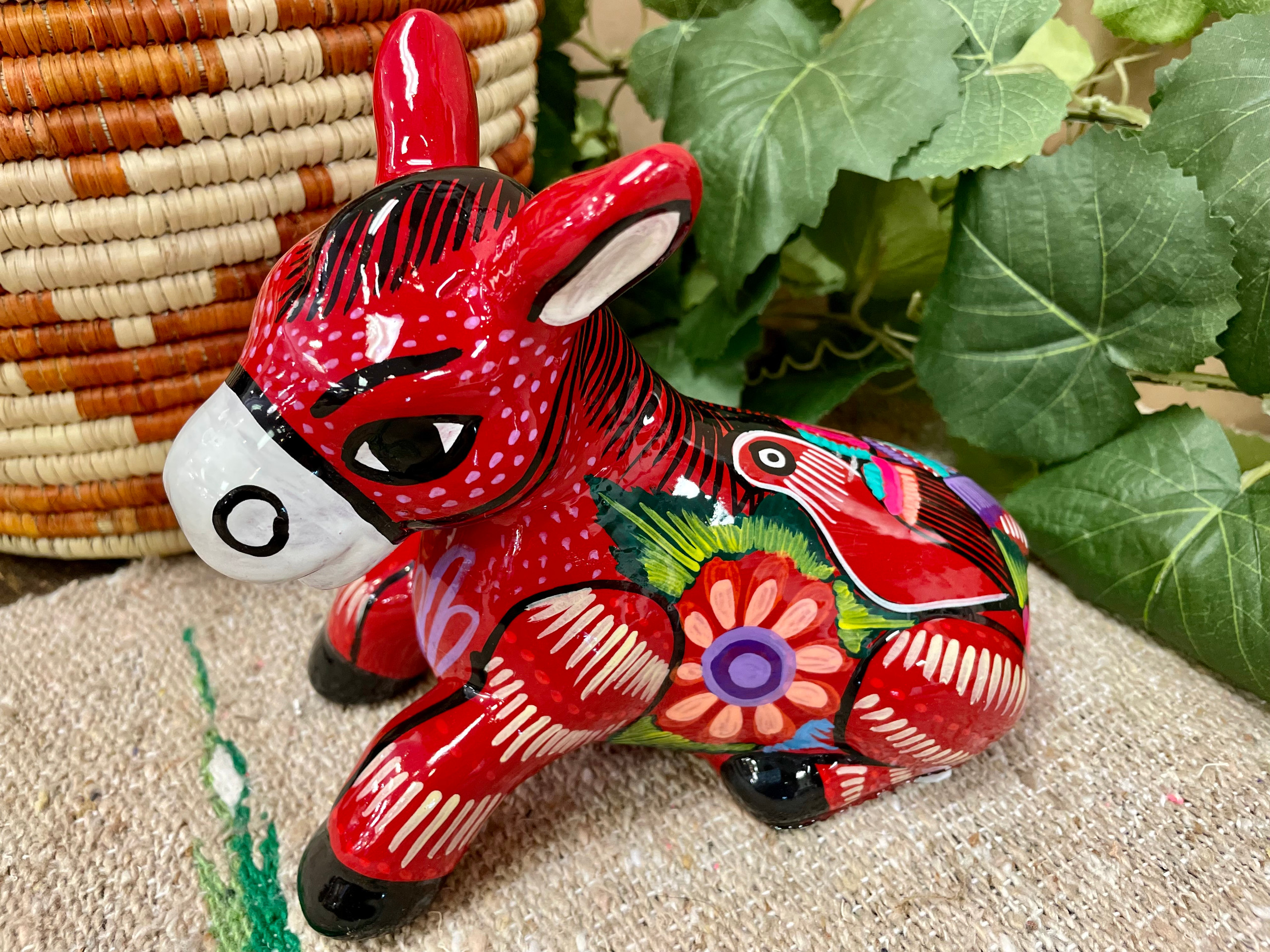 Mexican Hand Painted Pottery - Burro (174bc9) - Mission Del Rey ...