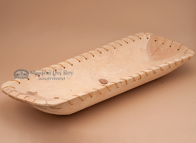 Large Stained & Laced Wooden Dough Bowl 30.75" (S-L) - Mission Del Rey ...