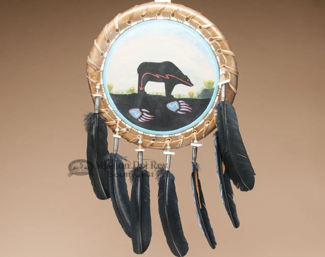 Native American Hand Painted Shield 14" - Bear (s24) - Mission Del Rey ...