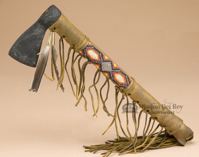 Old Style Beaded Tomahawk - 15" (t7) - Mission Del Rey Southwest LLC