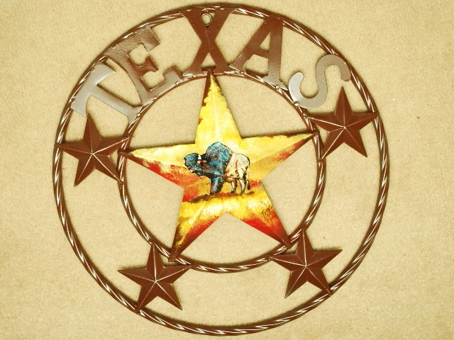 Rustic Metal Texas Star 16" - Buffalo (31) CLEARANCE - Mission Del Rey ...