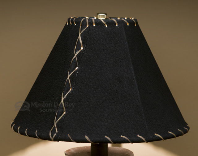 Western Leather Lamp Shade - 10" Black Pig Skin - Mission Del Rey ...