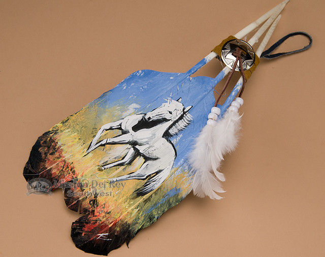 Native American Style Painted Feathers - (PF26) - Mission Del Rey ...