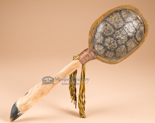 Native American Turtle Shell Rattle 17" -Navajo (r80) - Mission Del Rey ...