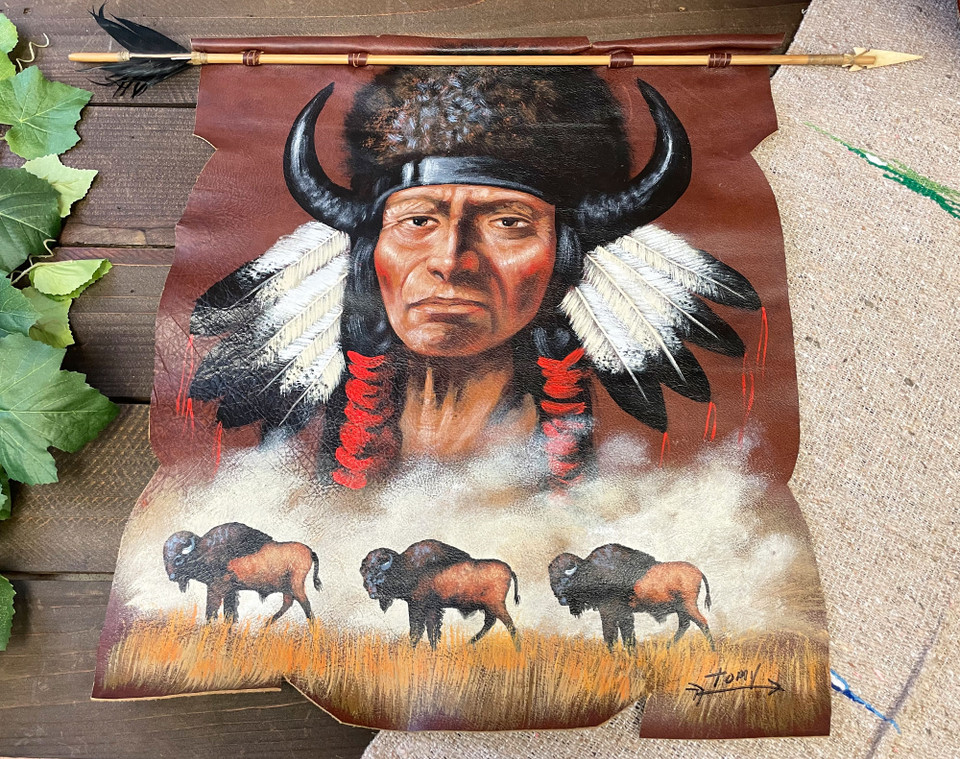 Buffalo Chief Painted Hide w/ Arrow (87bc83) - Mission Del Rey ...