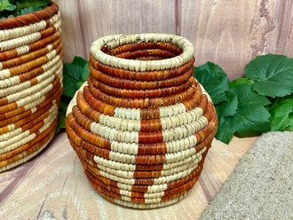 Native Southwest Style Olla Basket 7x7" (a36)