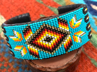 Native American Navajo Hand Beaded Cuff (ij352) - Mission Del Rey ...