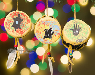 Deer Skin Painted Shoshone Indian Ornament Set (o73) - Mission Del Rey ...