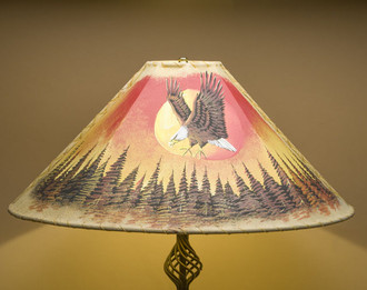 Painted Leather Lamp Shade 24" -Sunset Eagle (PL84) - Mission Del Rey ...