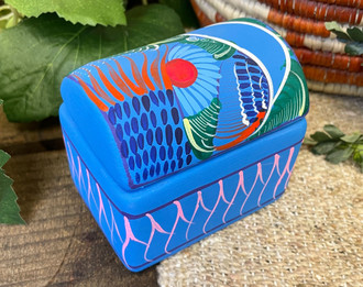 Hand Painted Clay Chest Jewelry Box -Mexico (p612) - Mission Del Rey ...