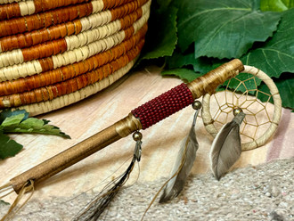 Mini Navajo Indian Spirit Stick Dreamcatcher 6"