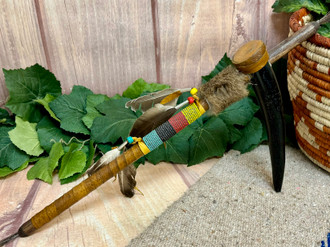 Native American Navajo Cow Horn Rattle 18" (3nar2) - Mission Del Rey ...