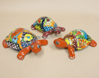 Assorted Mexican Talavera Turtle 8" (2bc294) - Mission Del Rey Southwest