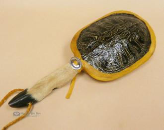 Navajo Indian Turtle Shell Deer Foot Concho Rattle 14" (3bc351 ...