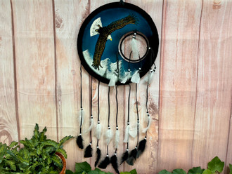 Hand Painted Dreamcatcher Shield 15" -Soaring Eagle (165bc16400e)