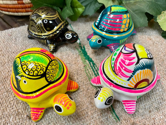 Assorted Clay Turtle Jewelry Box 4.25" (174bc23) - Mission Del Rey ...